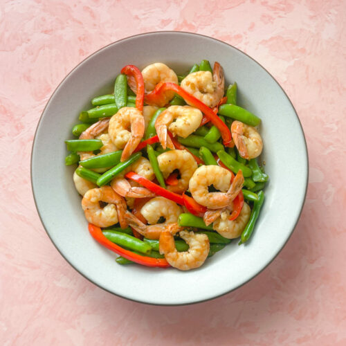 Stir-Fried Garlic Shrimp with Snap Peas - Yu Can Cook